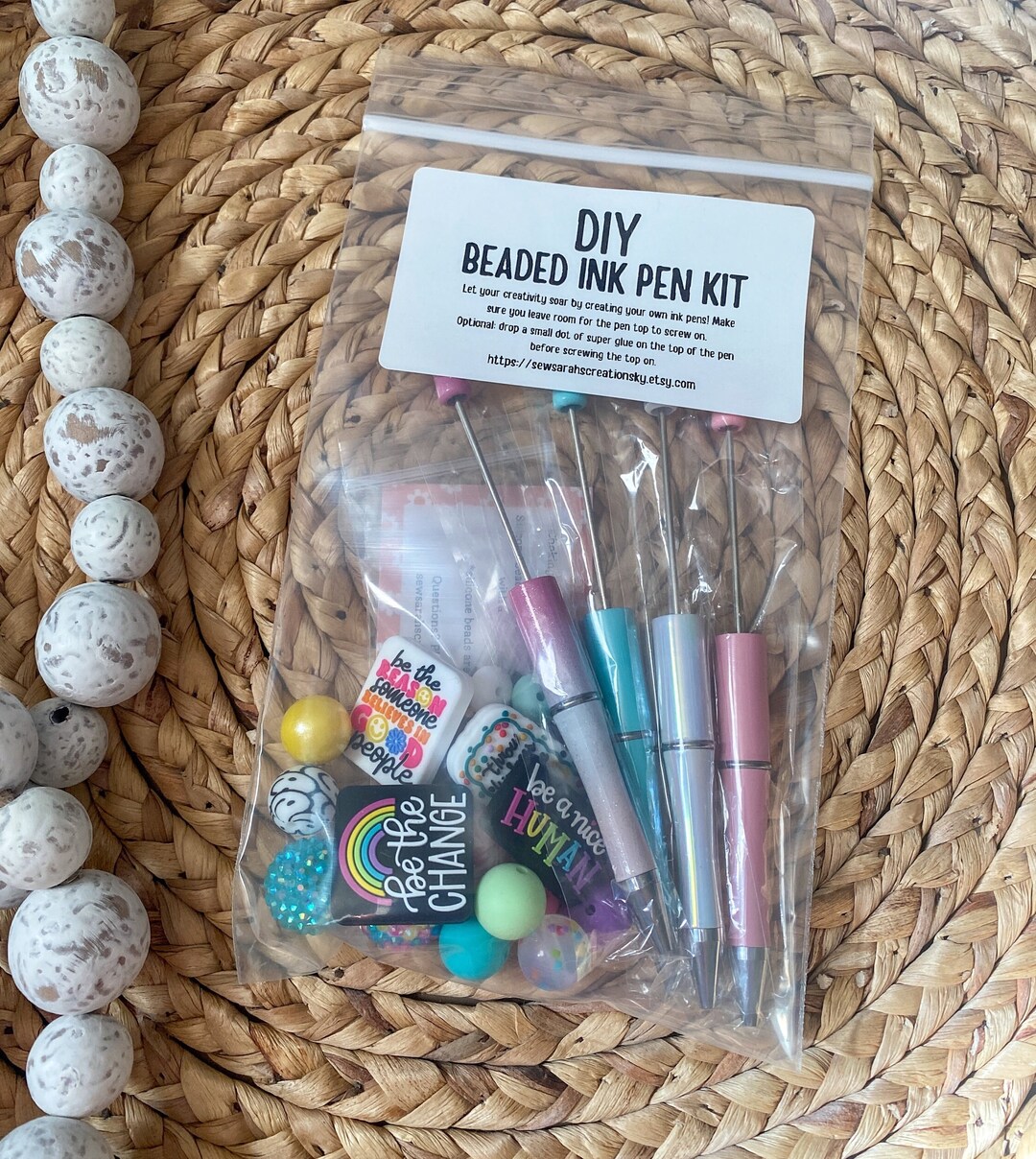 Kindness DIY Pen Kit, Craft Kits, Beaded Ink Pen Kits, Silicone Bead ...