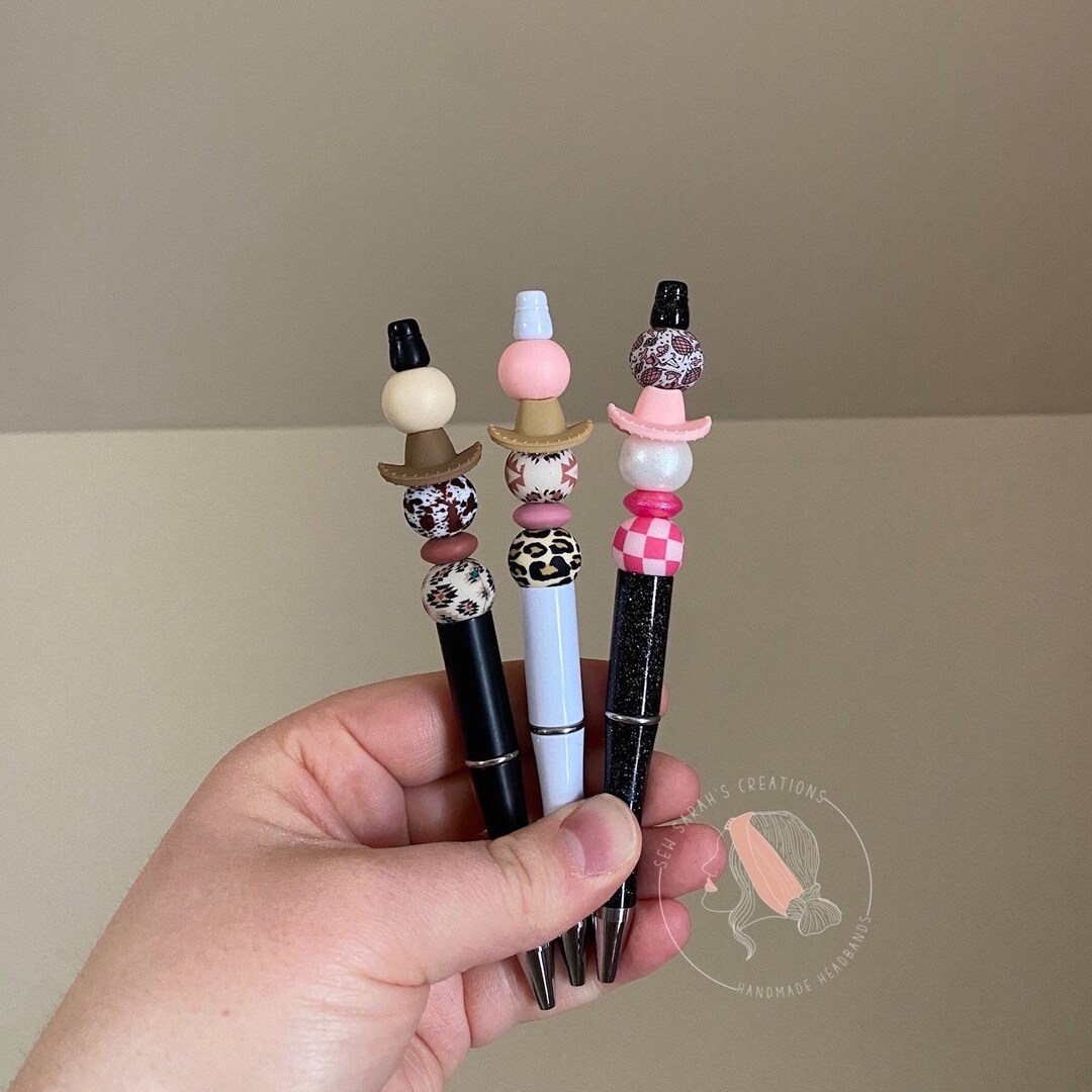 Cowboy Hat Beaded Pen Cute Pens Silicone Beaded Ink Pens Western Beaded ...