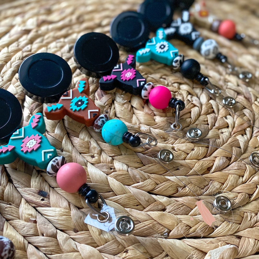 Aztec Cow Badge Reel Western Badge Reels Aztec Badge Reels Retractable ...