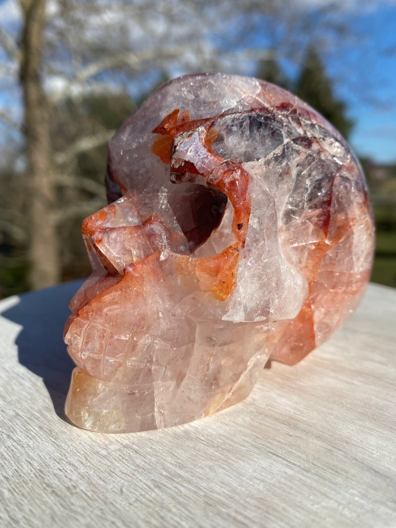 Fire Quartz Skull Hematoid Crystal Skull Red Crystal Skull - Etsy