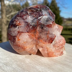 Fire Quartz Skull, Hematoid Crystal Skull, Red Crystal Skull Carving ...