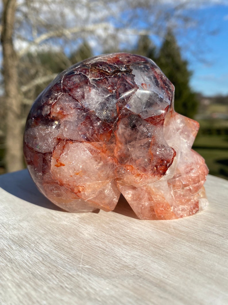 Fire Quartz Skull Hematoid Crystal Skull Red Crystal Skull - Etsy