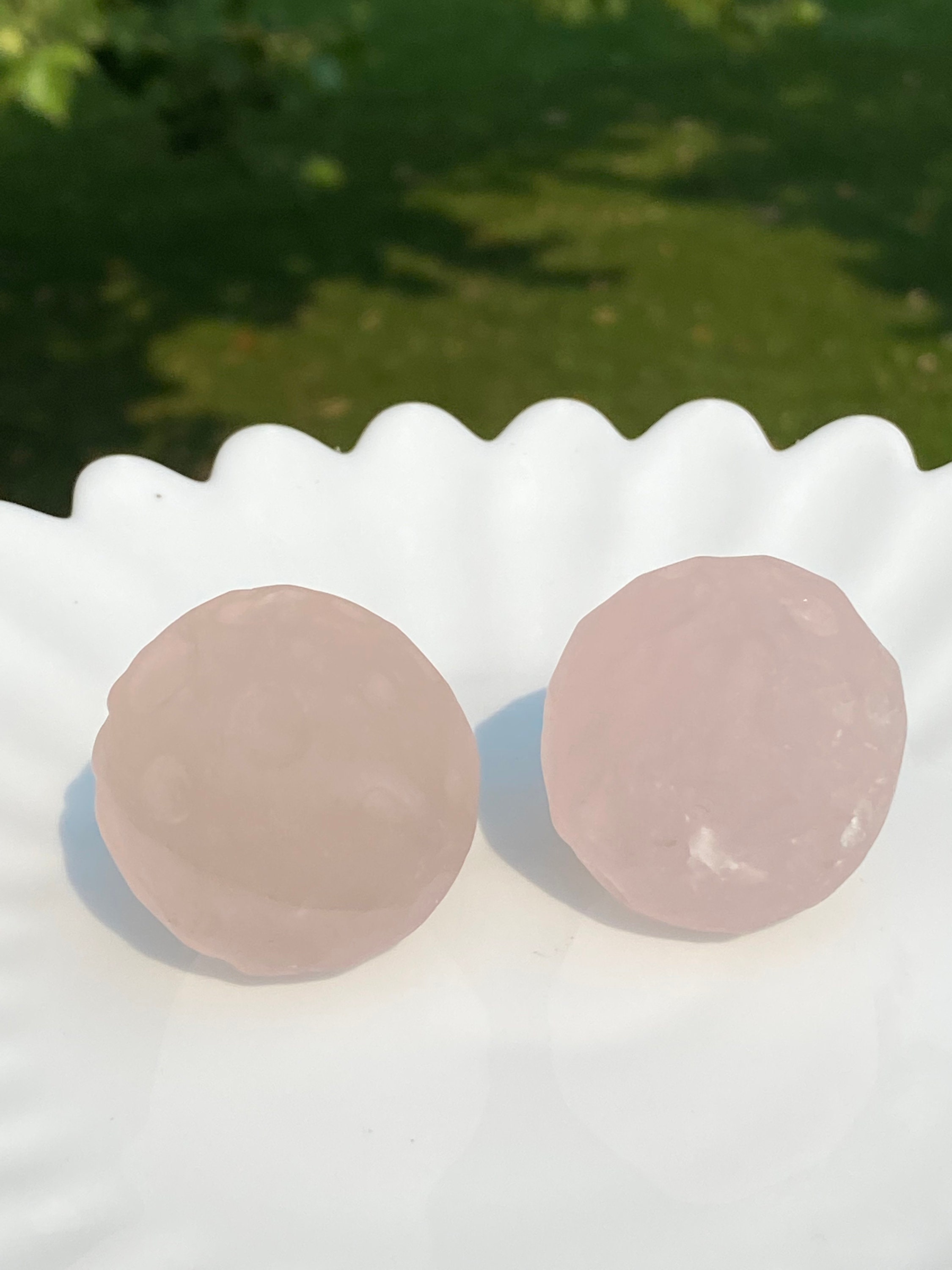Rose Quartz Crystal Full Moon Crystal Moon With Craters - Etsy