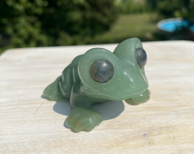 Green Aventurine Frog Carving, Green Crystal Frog, Crystal Frog ...