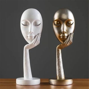 Lady Mask Sculpture Modern Human Desk Figurine Figure - Etsy