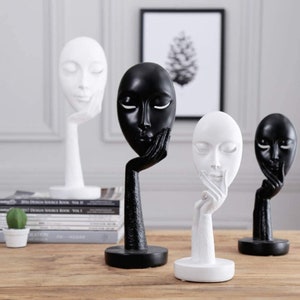 Lady Mask Sculpture Modern Human Desk Figurine Figure - Etsy