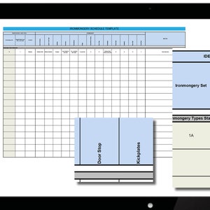 Ironmongery Schedule Template in Excel - Etsy