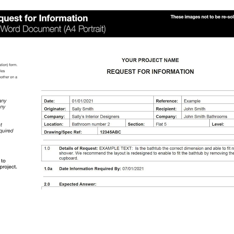 Request for Information Template - Etsy