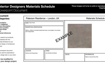 Interior Design Product Specification Template - Etsy