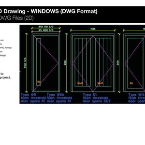 Autocad Window Elevations in 2D DWG Format - Etsy
