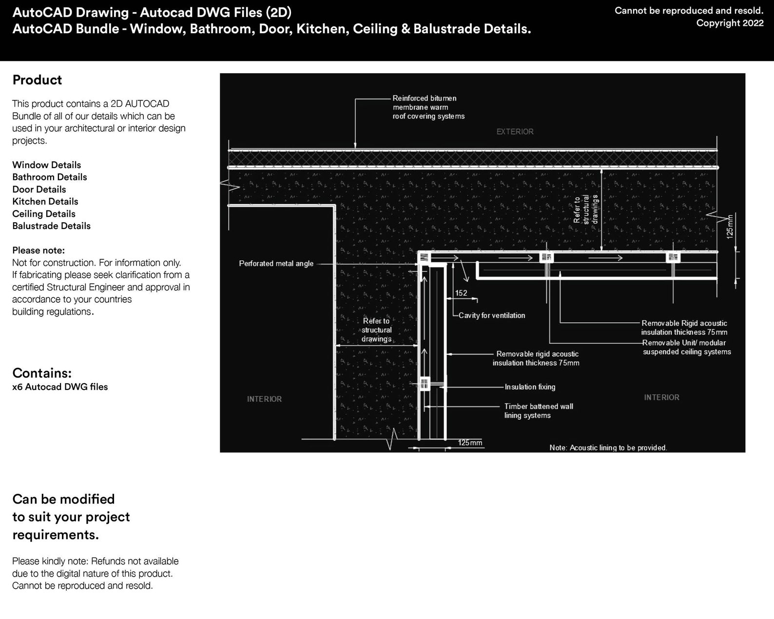 Autocad Bundle - Windows, Bathroom, Doors, Kitchen, Ceiling and ...