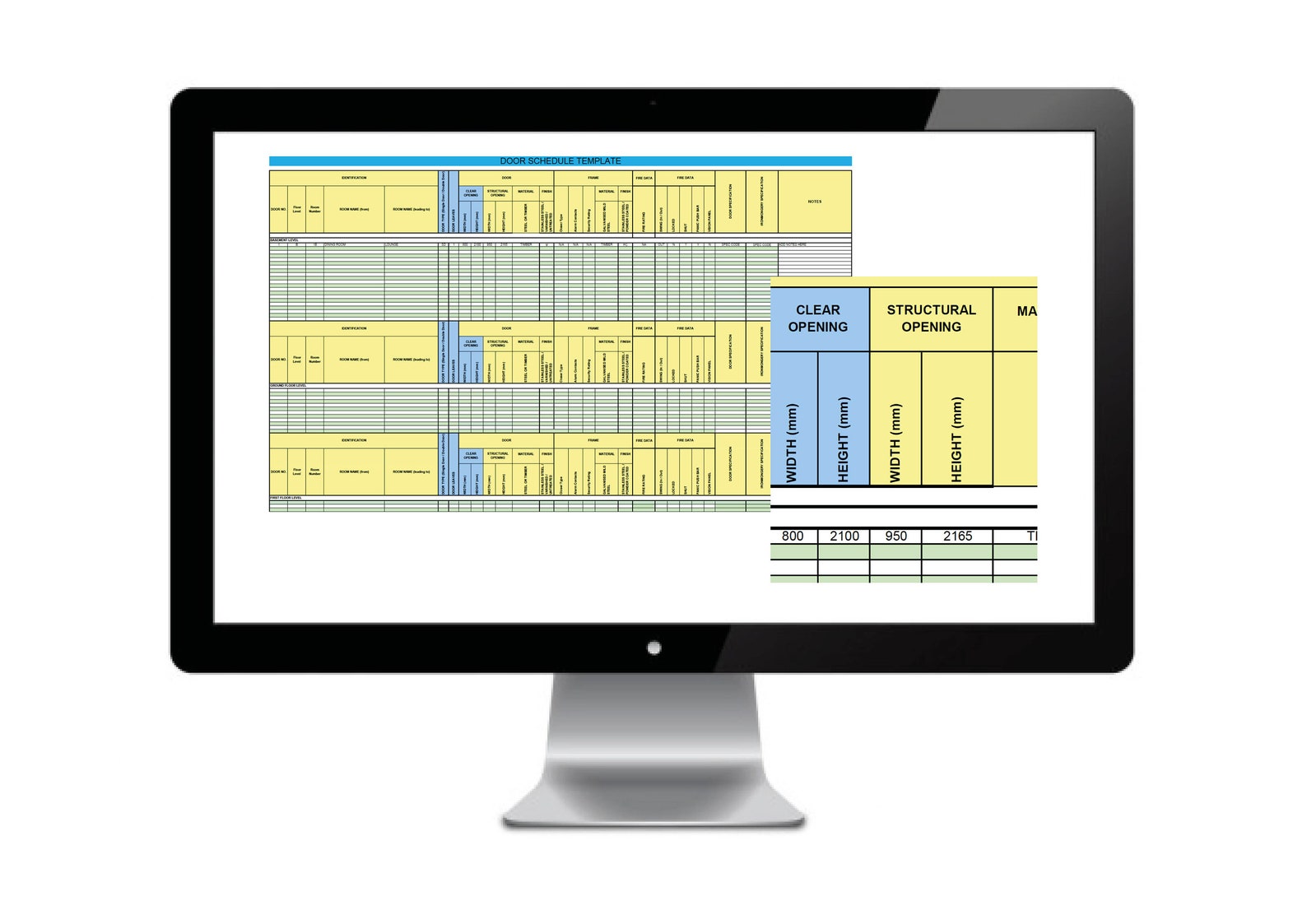 Door Schedule Template in Excel - Etsy