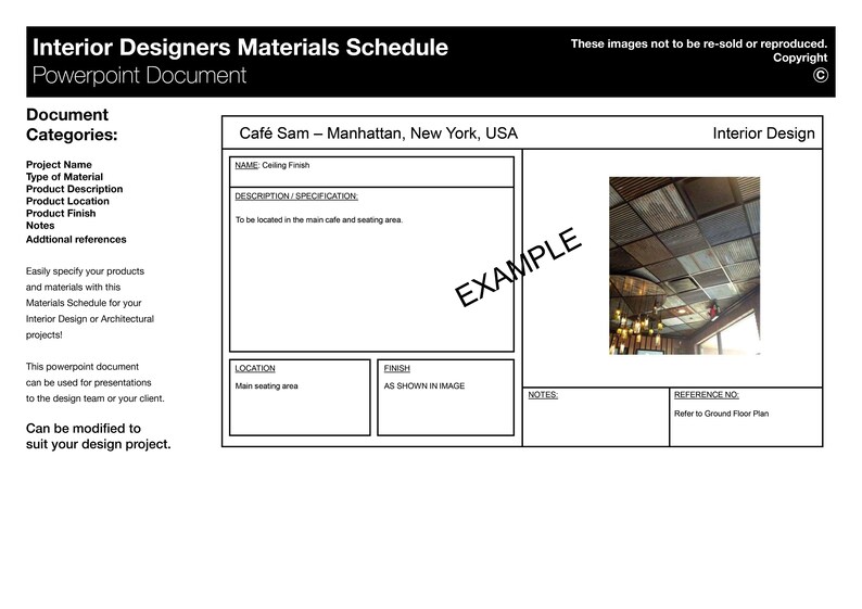 Interior Designer Materials / Product Schedule (EDITABLE Powerpoint ...