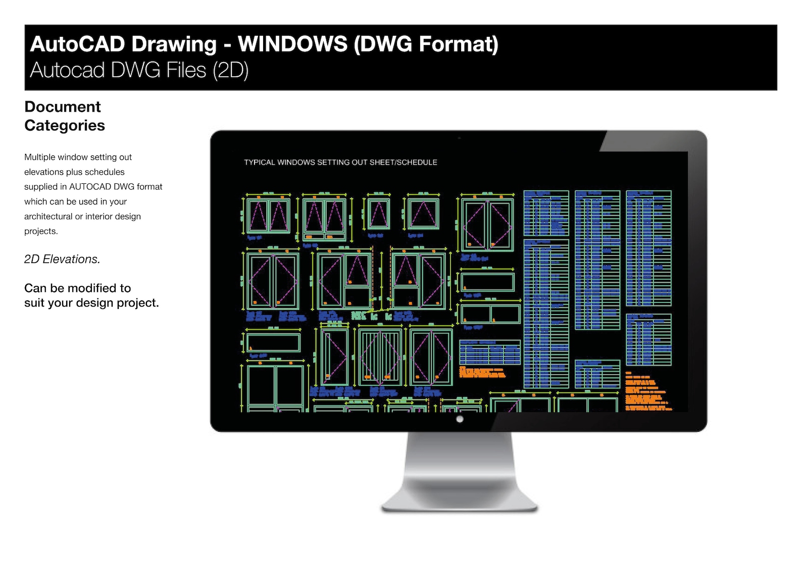 Autocad Window Elevations in 2D DWG Format - Etsy