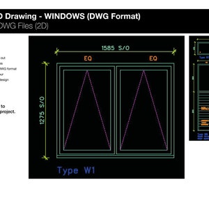 Autocad Window Elevations in 2D DWG Format - Etsy