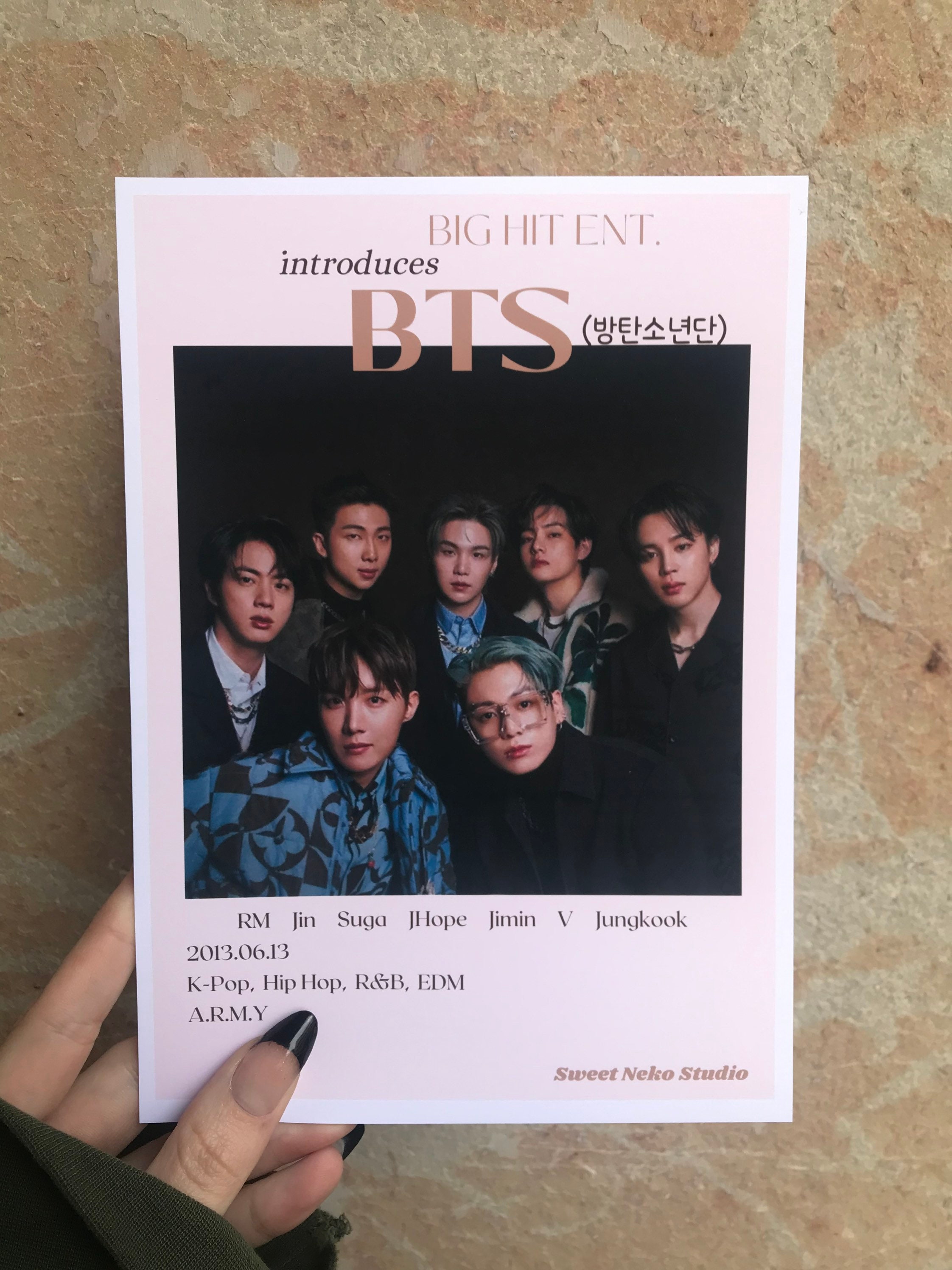 Bts Art Print Ot 7 Kpop Print Bts Merch Wall Art Aesthetic - Etsy