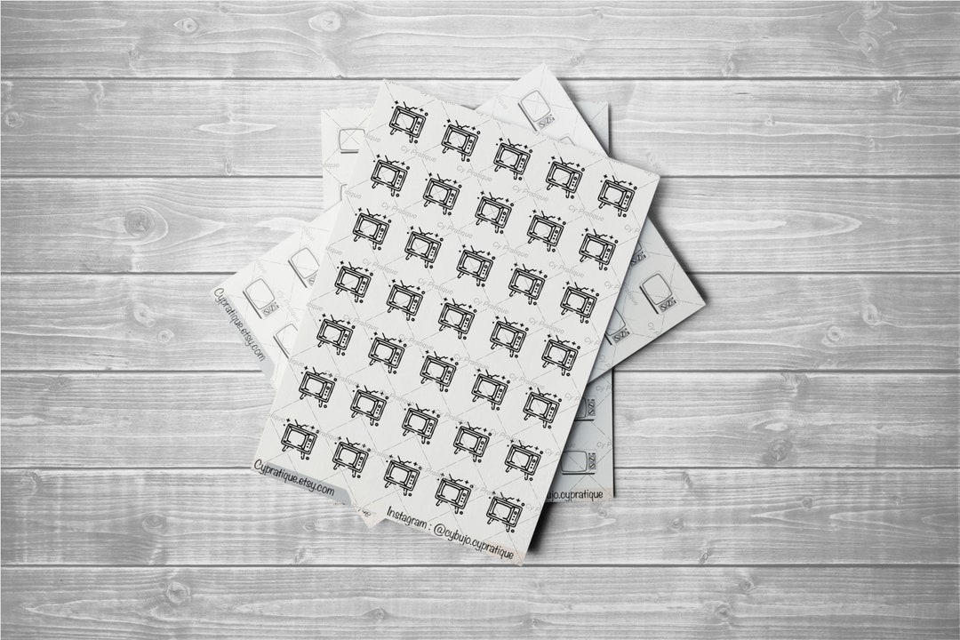 Mini Television Icons Stickers | Cypratique | Sticker Sheet for ...