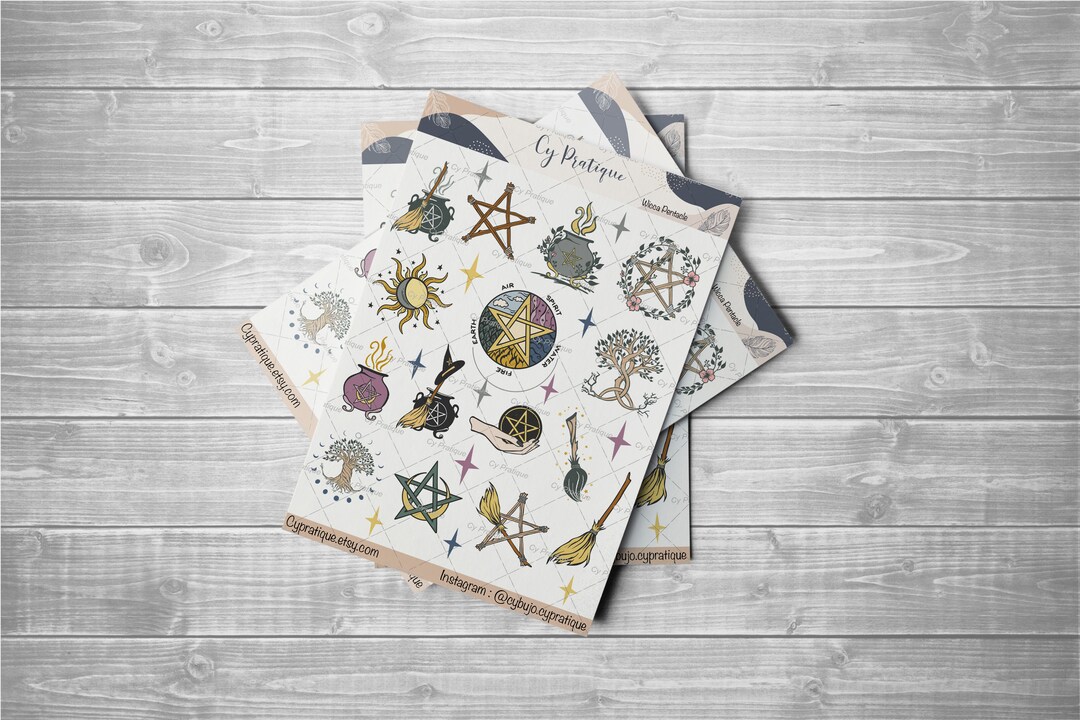 Wicca Pentacle Stickers Cypratique Sticker Board for Your Creative ...
