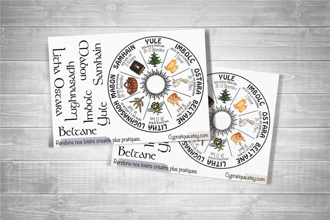 Wicca Wheel of the Year Stickers | Northern Hemisphere | Cypratique ...