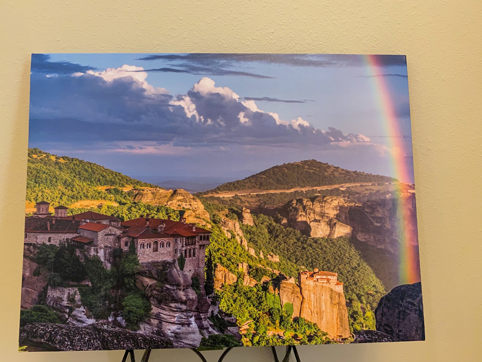 Meteora Monastery Rainbow Canvas Art, Greece Landscape Photography - Etsy
