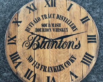 Whiskey Barrel Clock - Bourbon Barrel Wall Hanging Clocks - Kentucky ...