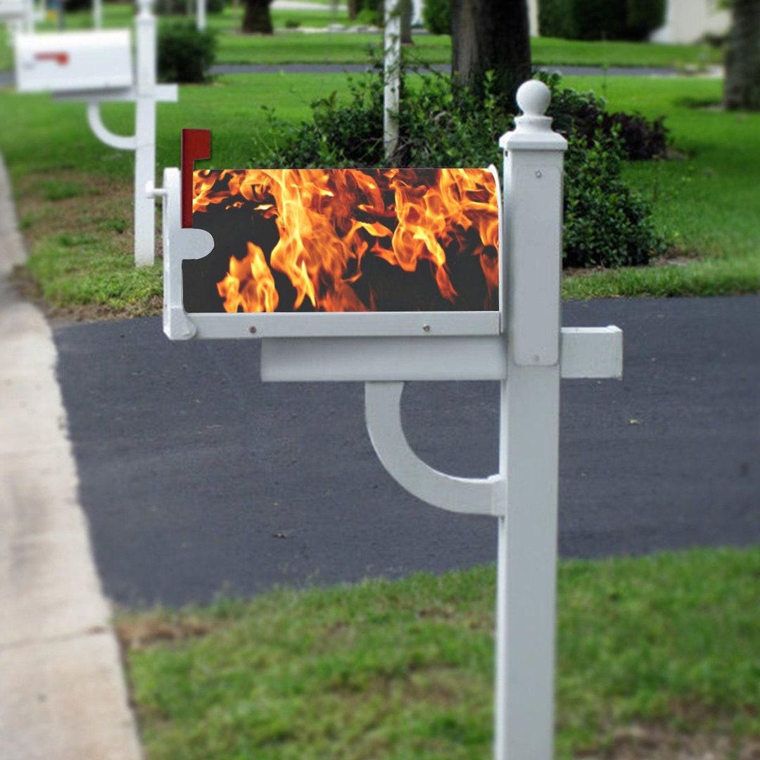 Fire Flames Mail Box Cover Halloween Welcome Decor|gift for ...
