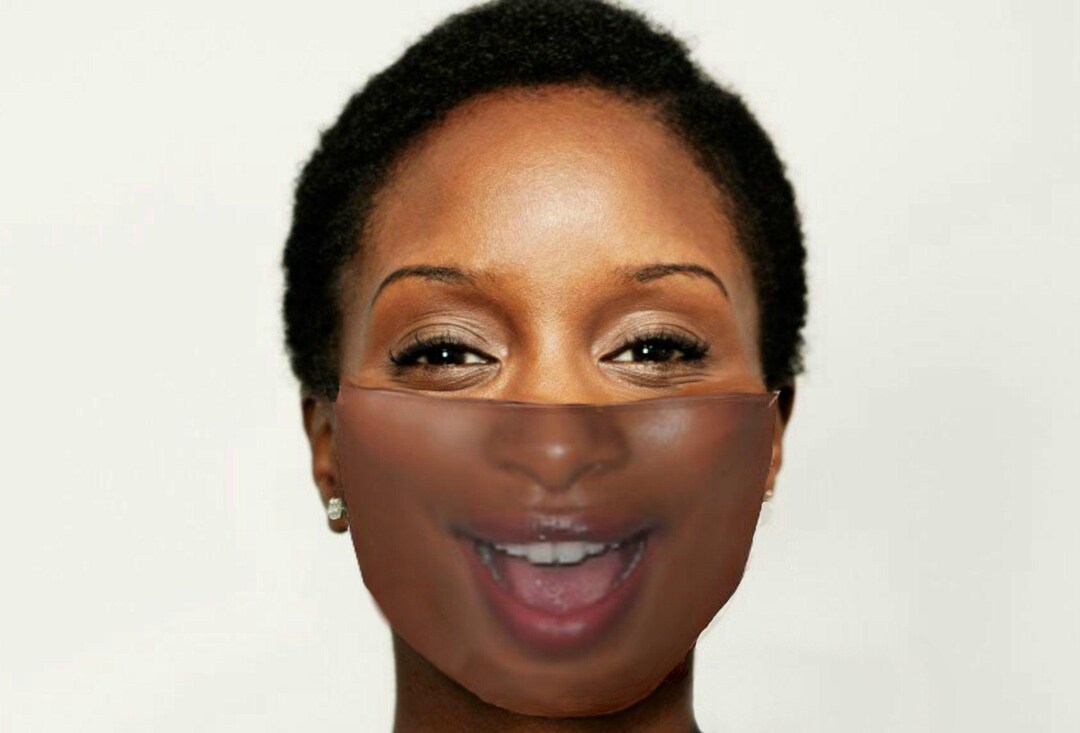 Hey Smiley Happy Face Realistic Fabric Mask Forlight,med/dark/adults ...