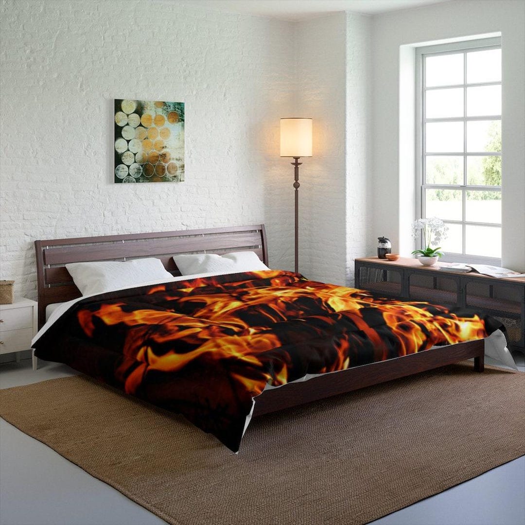 Comforter Fire Flames King Queen Twin Microfiber,bedroom Soft ...