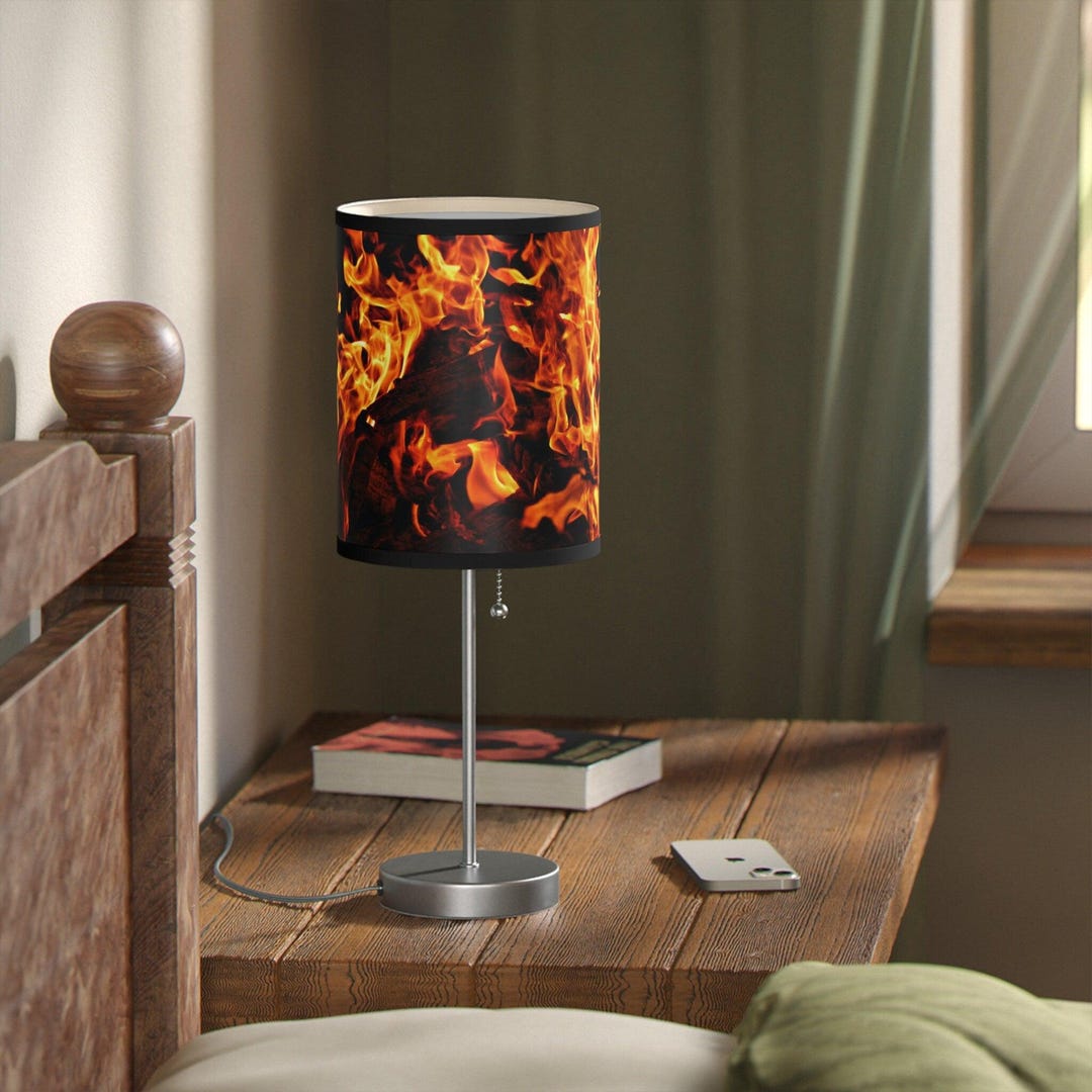 Fire Flames Bedside Lamp,night Stand Table Lamp Indoor Light Halloween ...