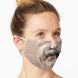 Albert Einstein Pipe & Moustache Face Mask Realistic ,adults,kids ...