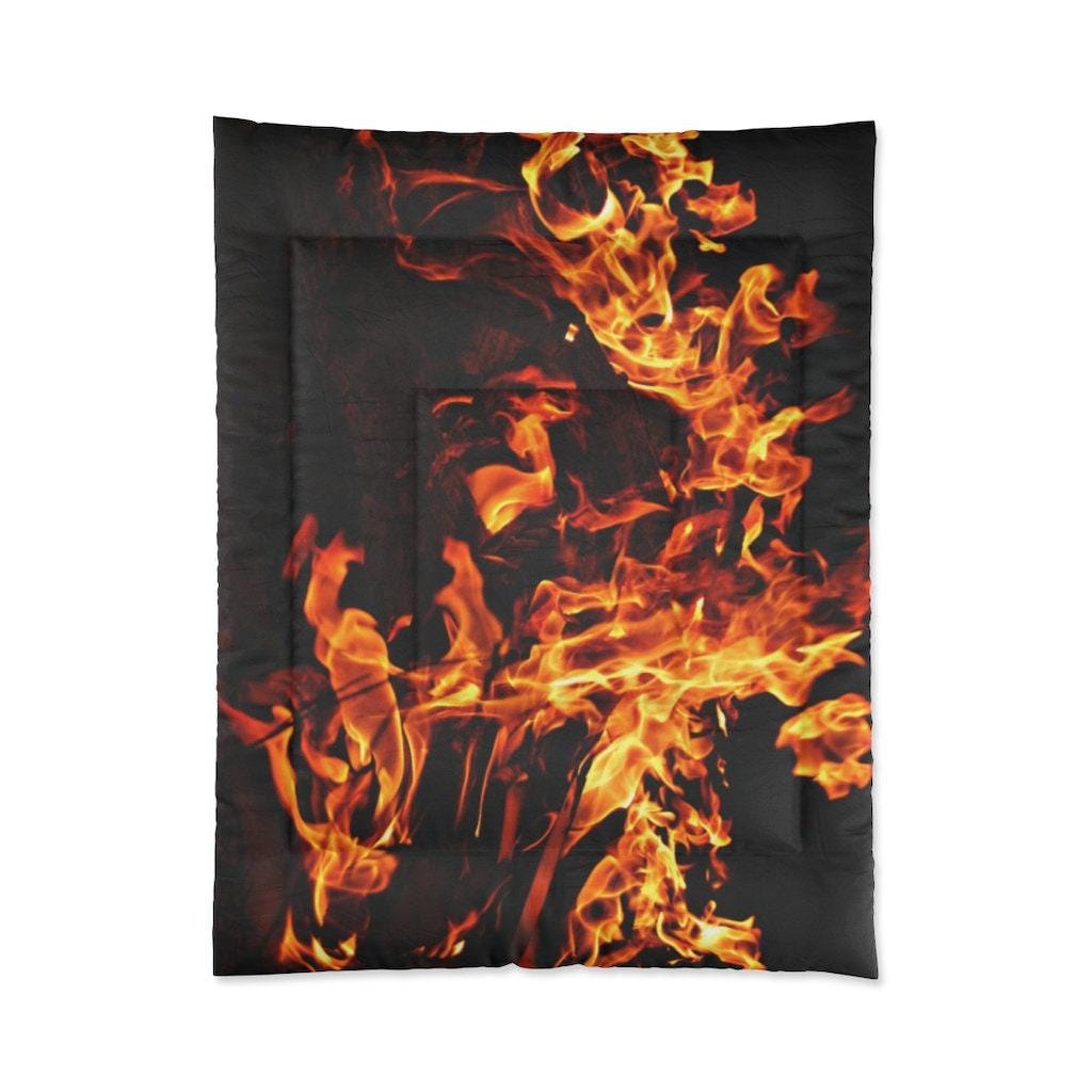 Comforter Fire Flames King Queen Twin Microfiber,bedroom Soft ...