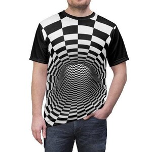 Checker Vortex Kids,adults T-shirt Optical Illusion,black/white ...