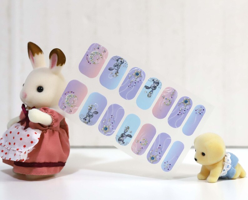 Pastel Lilac Easter Nail Wraps / Rabbit Bunny Nail Polish - Etsy