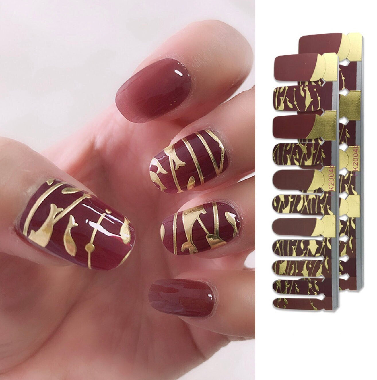 Metallic Gold Nail Polish Stickers