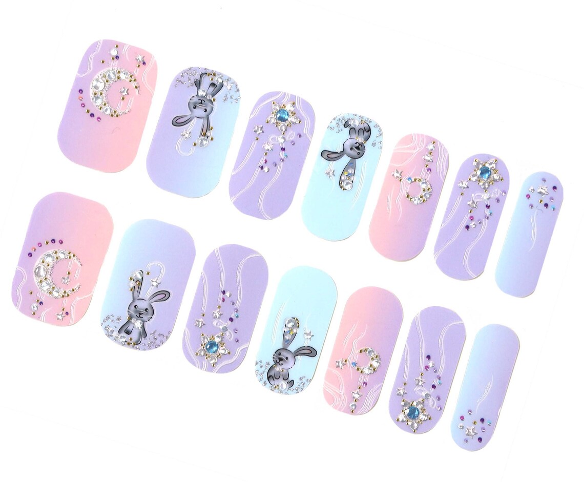 Pastel Lilac Easter Nail Wraps / Rabbit Bunny Nail Polish - Etsy