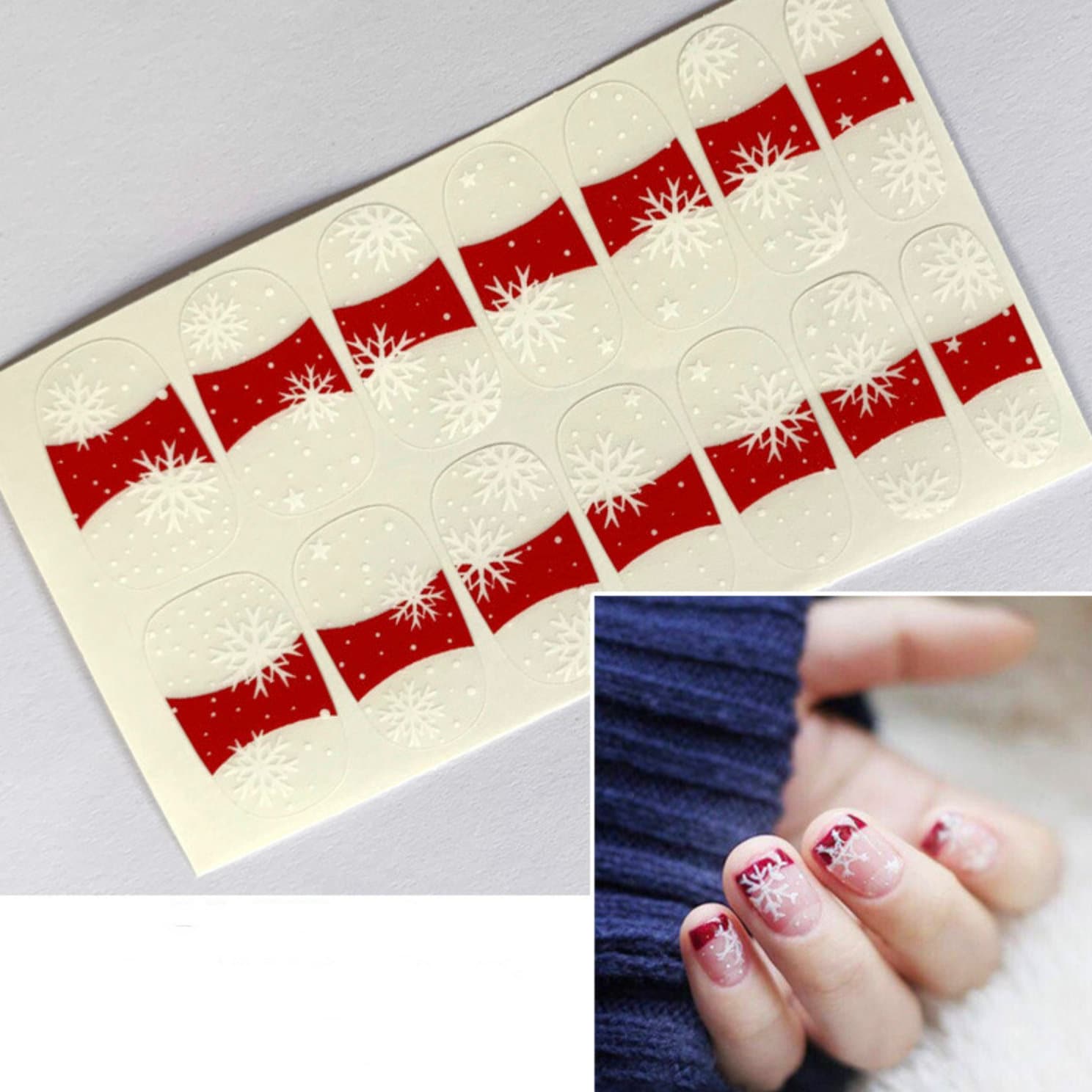 Snowflake Overlay Nail Stickers / Christmas Nail Wraps / Holiday Winter ...