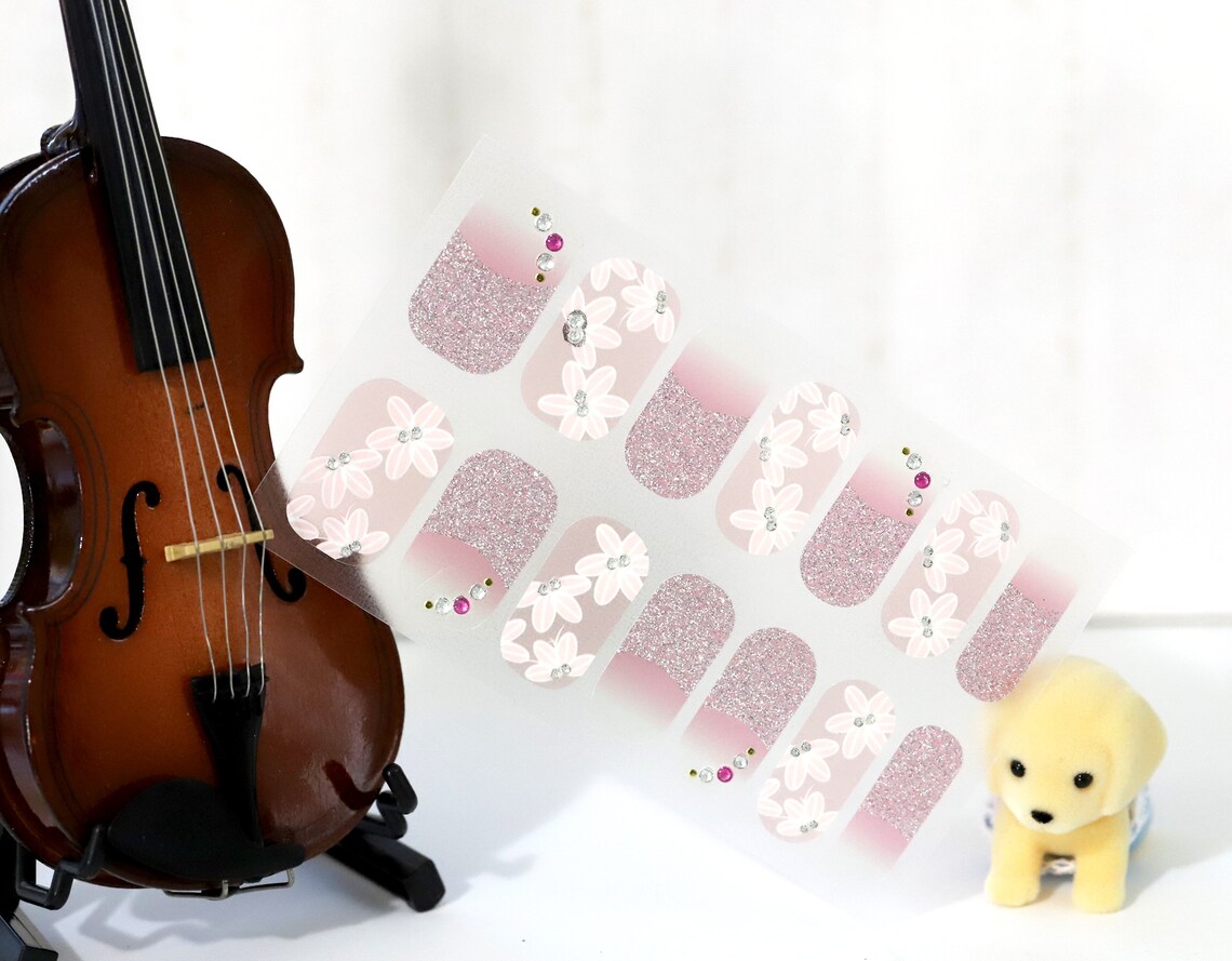 Pastel Cherry Blossom Nail Wraps / Pink Flower Floral Nail - Etsy