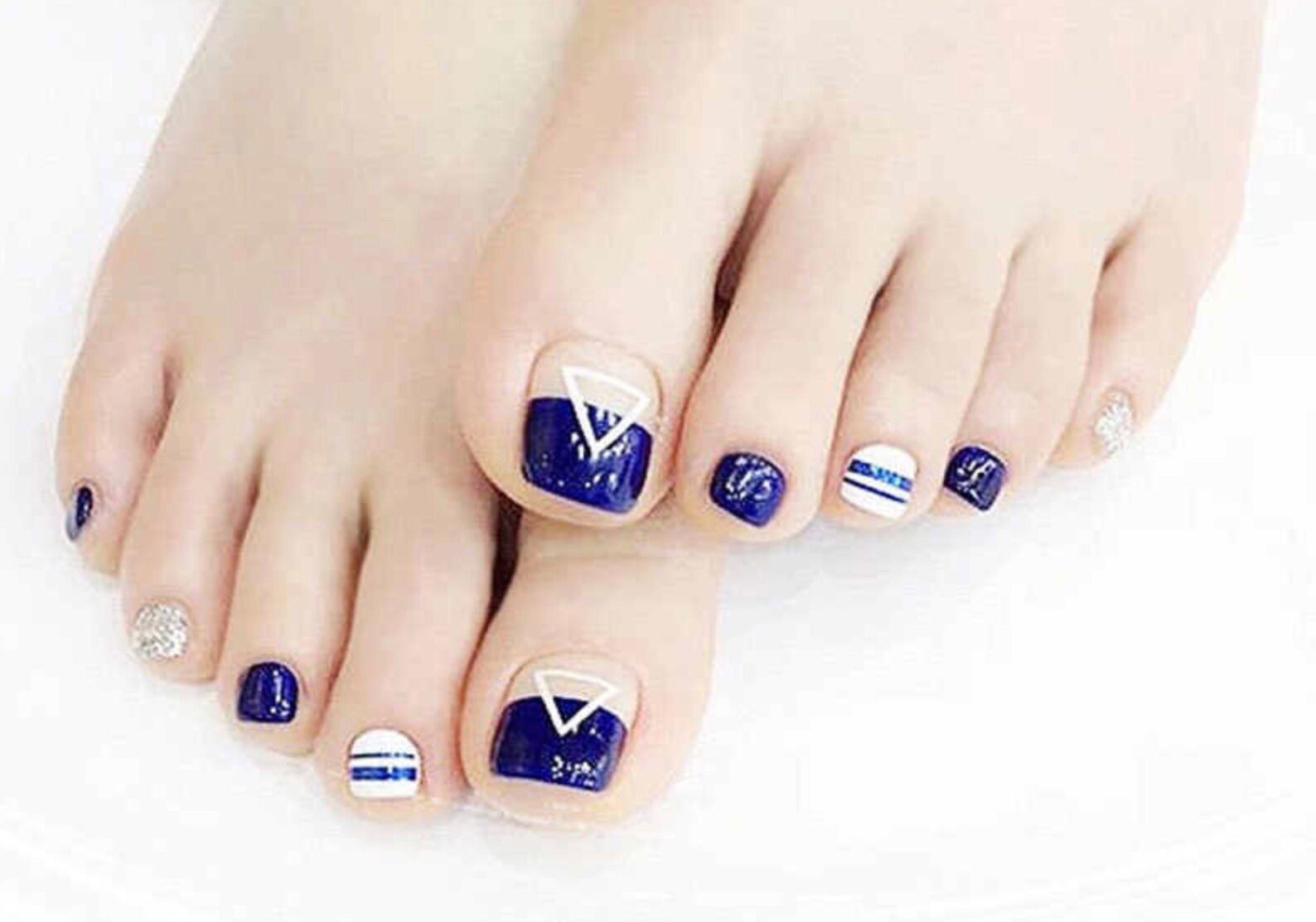 Summer Navy Cute Toe Nail Wraps / Sea Ocean Marine Toe Nail | Etsy