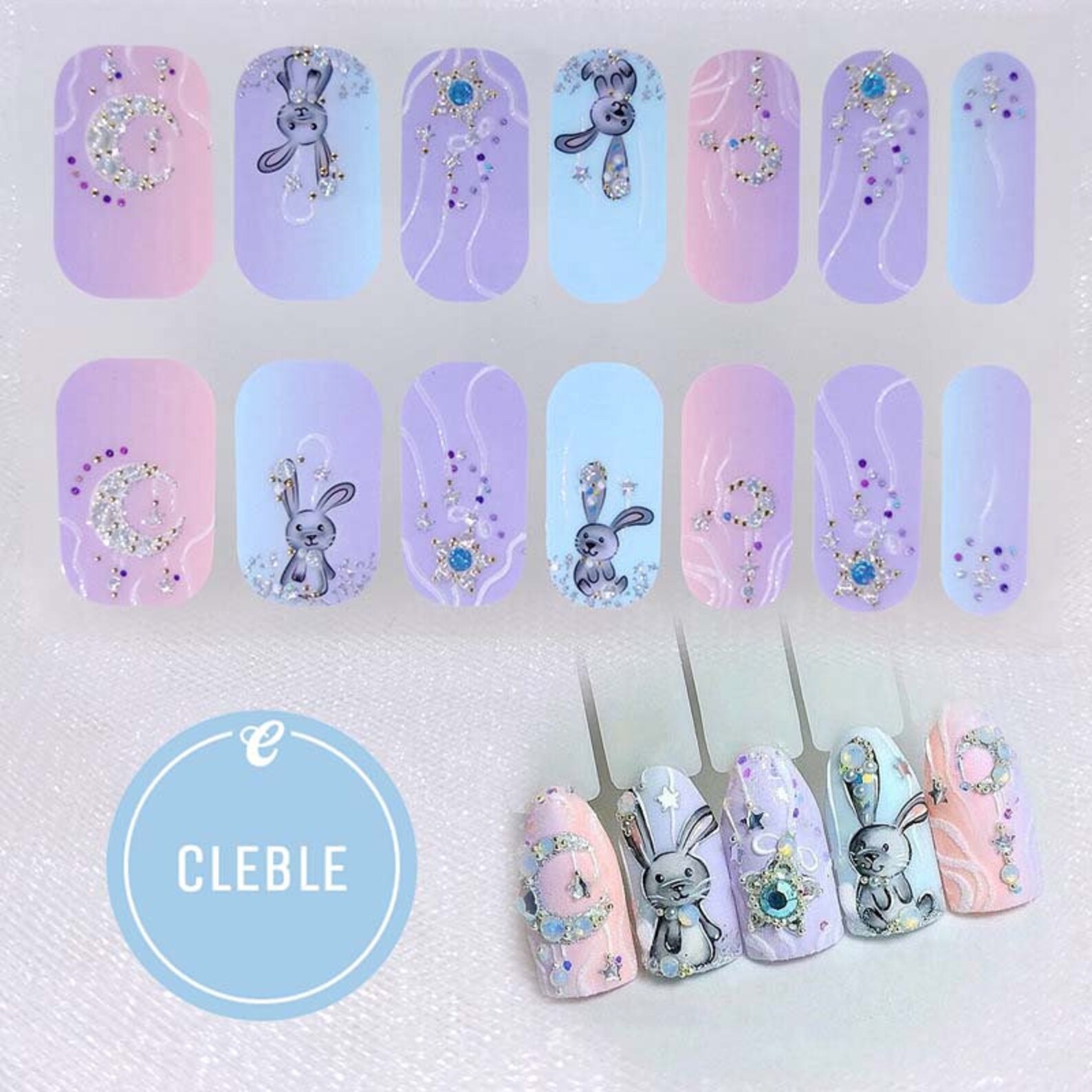 Pastel Lilac Easter Nail Wraps / Rabbit Bunny Nail Polish - Etsy