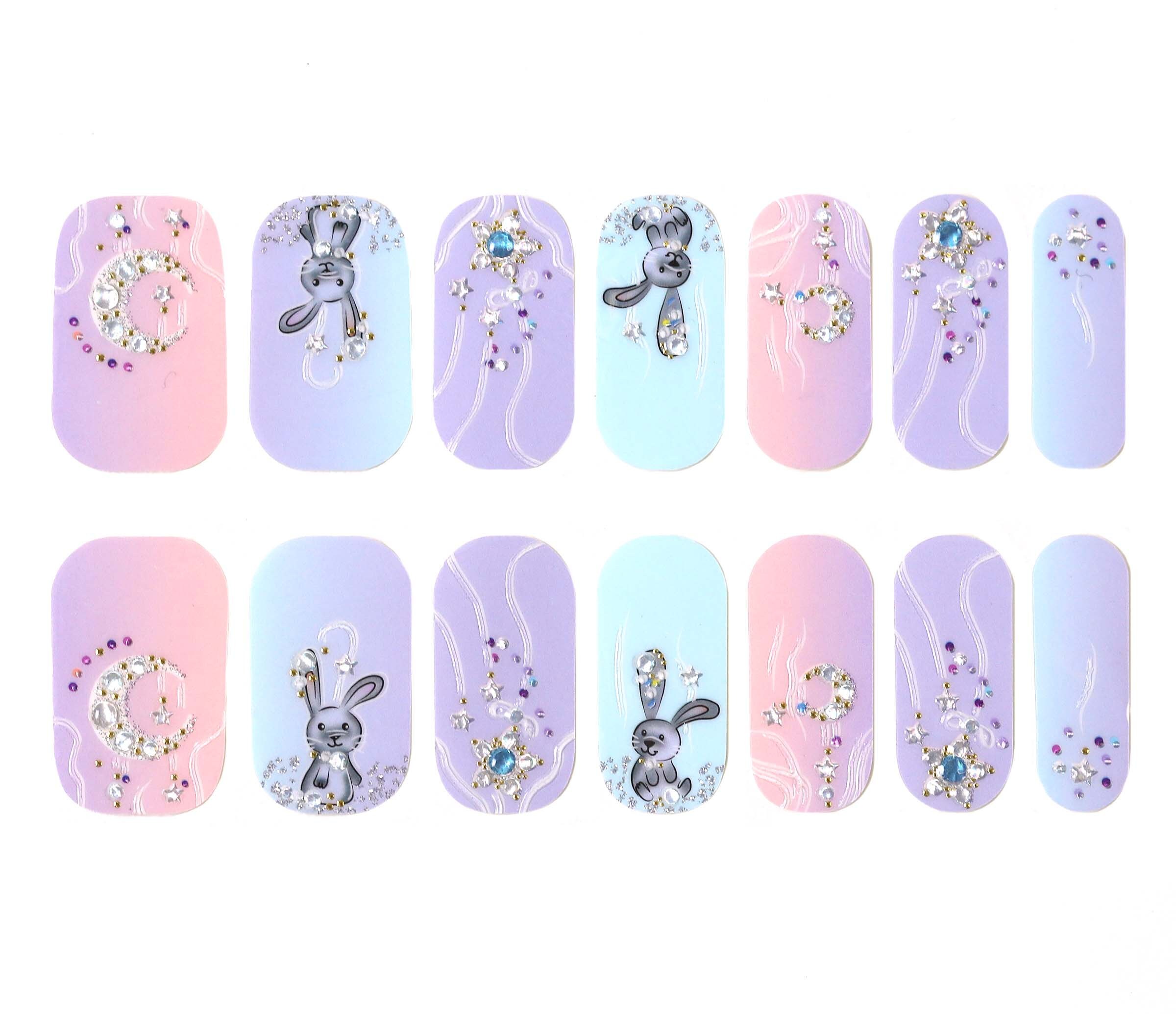Pastel Lilac Easter Nail Wraps / Rabbit Bunny Nail Polish - Etsy