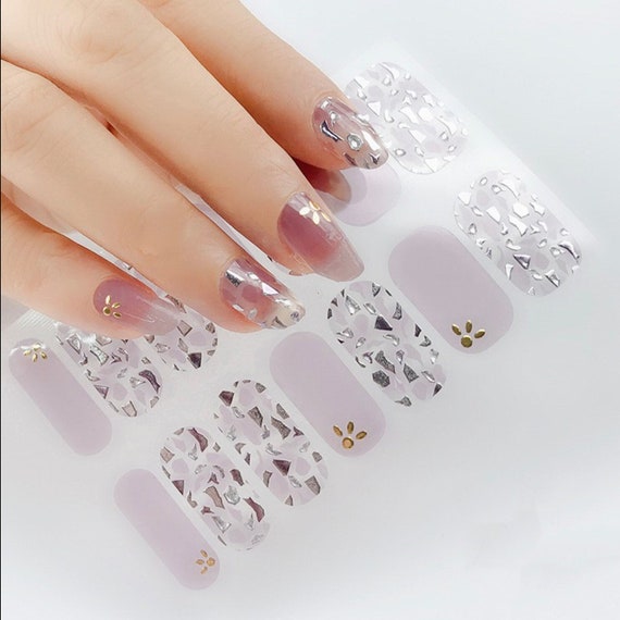 Pastel Purple Lilac Nail Wraps / Neutral Transparent Overlay | Etsy