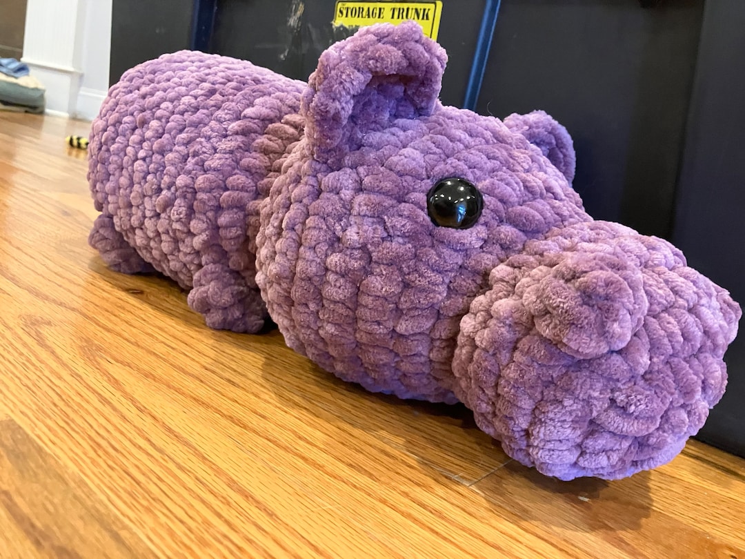 Pre Made Velvet Purple Chunky Hippo Toy - Etsy