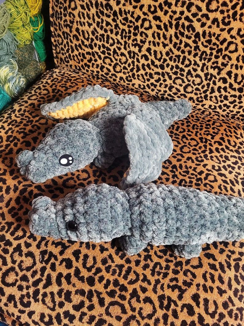 2 in 1 Low/no Sew Nova the Baby Dragon/ Croc Crochet Pattern - Etsy