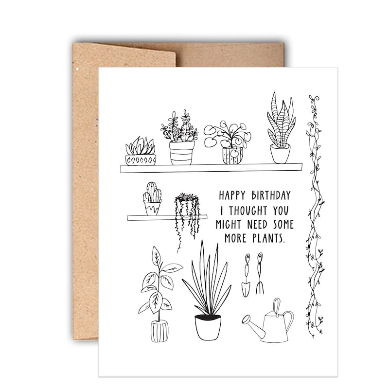 Plant Birthday Cards - Etsy