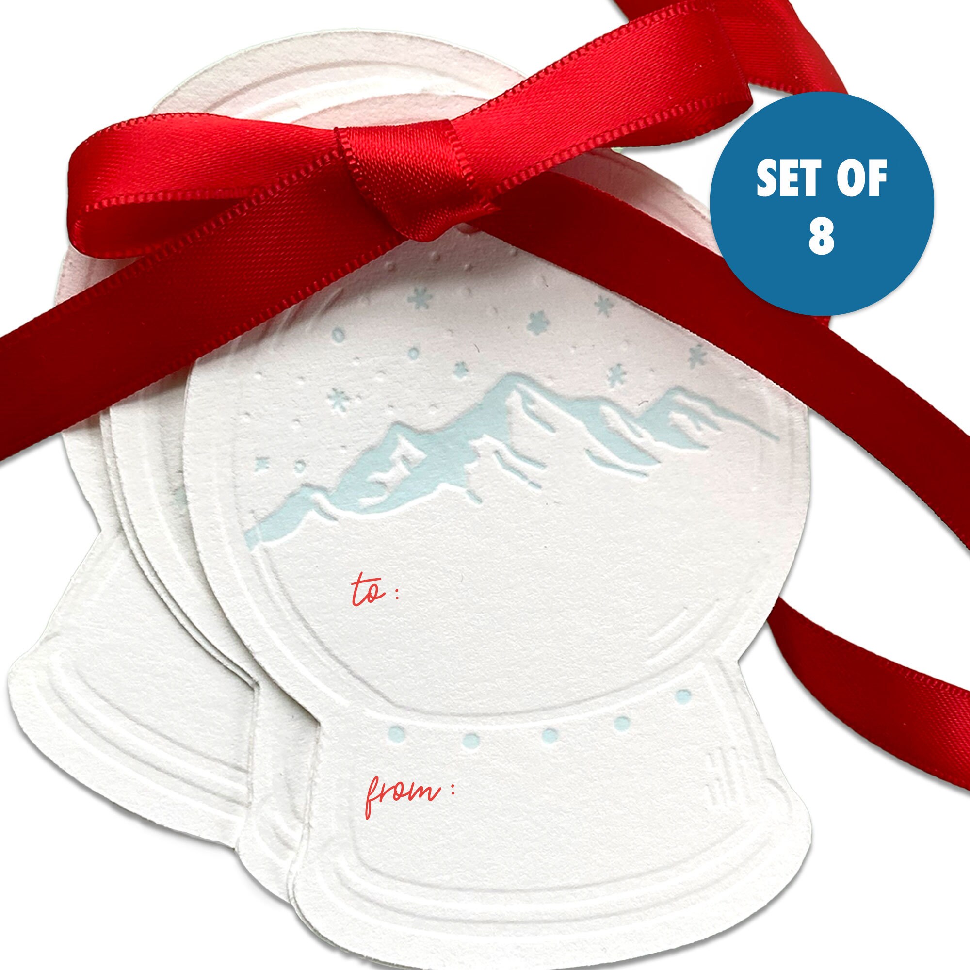 Snow Globe Letterpress Gift Tag Vintage-style Holiday Elegance - Etsy
