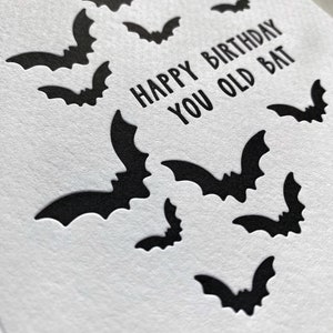 Happy Birthday You Old Bat | Letterpress Birthday Card | Funny Fall ...
