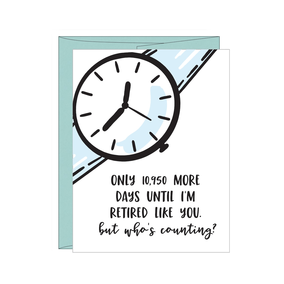 Funny Retirement Card: Counting Down the Days, Letterpress Printed - Etsy