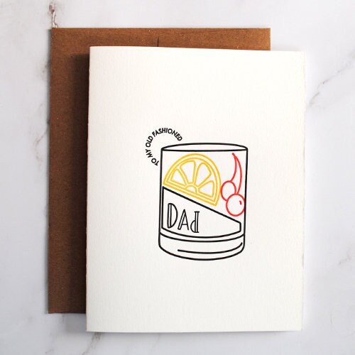 Letterpress Father's Day Card, Old Fashioned Dad, Card for Him, Card ...