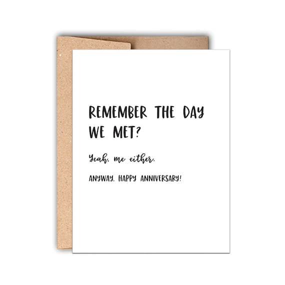 Letterpress Anniversary Greeting Card Remember the Day We | Etsy