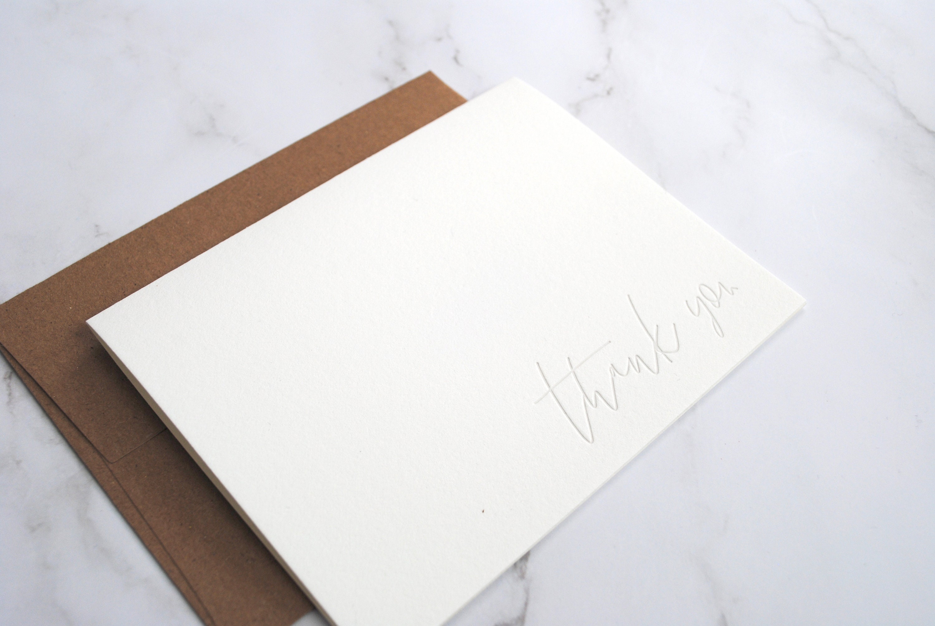 Letterpress Thank You Card Box Set of 5 Thank You Card Set - Etsy
